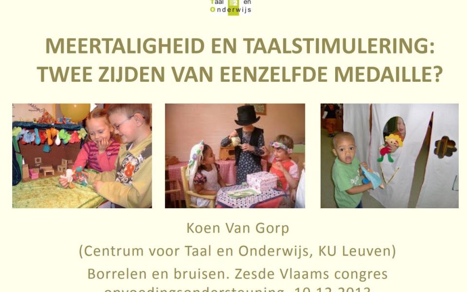 Meertaligheid en taalstimulering : twee zijden van eenzelfde medaille ...